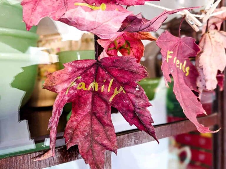 Real Fall Leaf Garland Craft for Kids - Our Vintage Bungalow