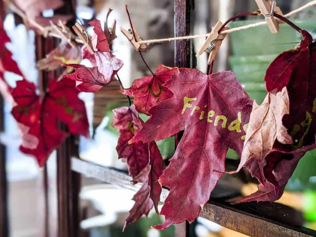 Real Fall Leaf Garland Craft for Kids - Our Vintage Bungalow