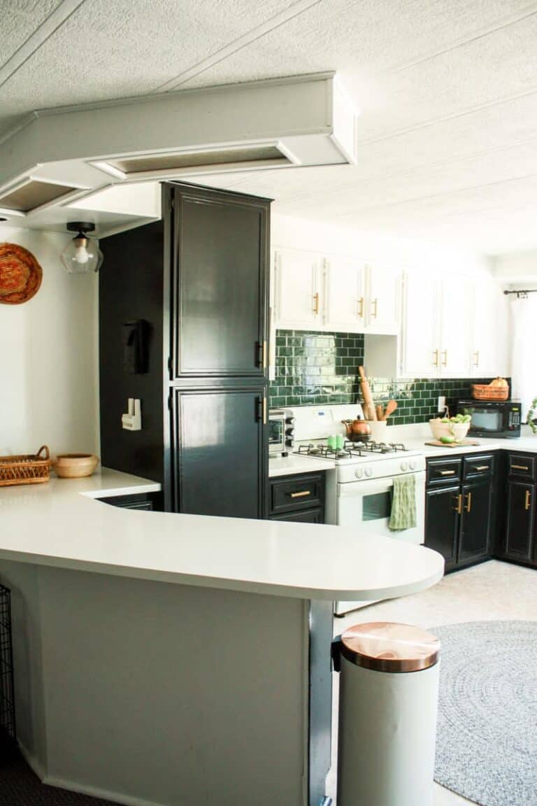Mobile Home Mid Century Style Kitchen Makeover Before and After - Our ...