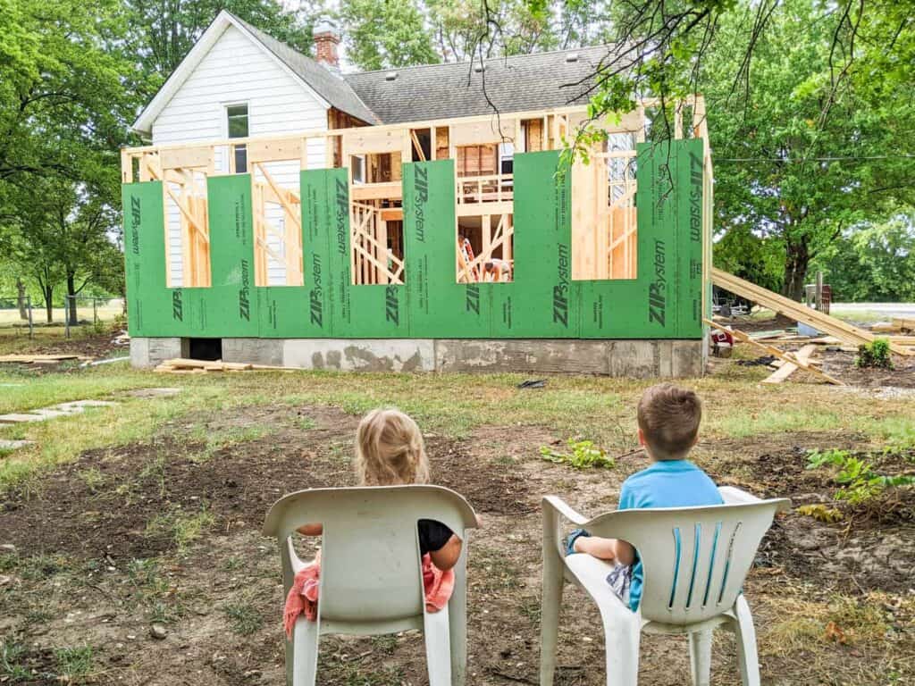 Old Farmhouse Addition During Photos - Our Vintage Bungalow