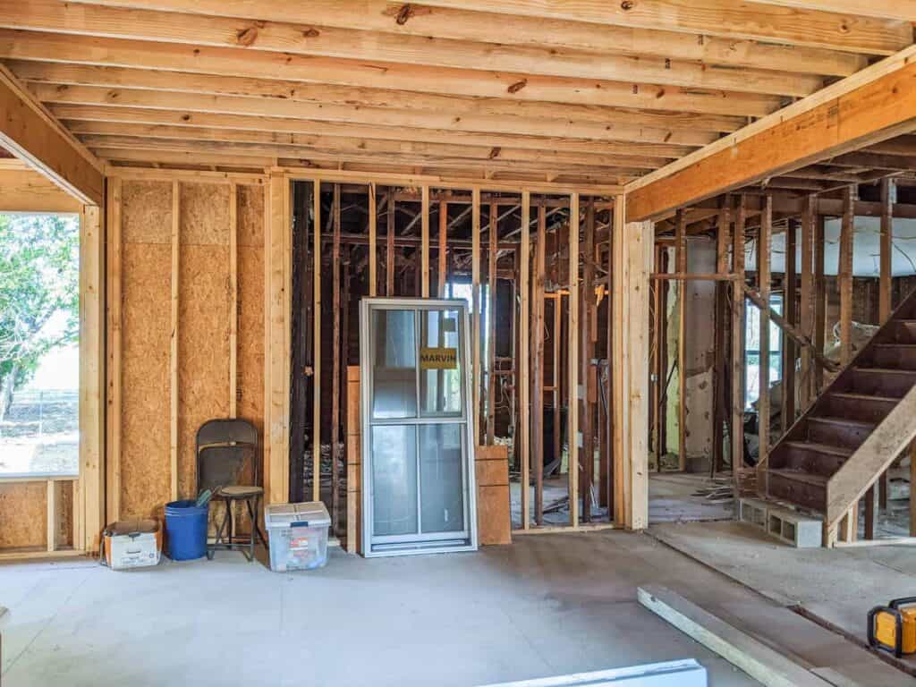 Old Farmhouse Addition During Photos - Our Vintage Bungalow