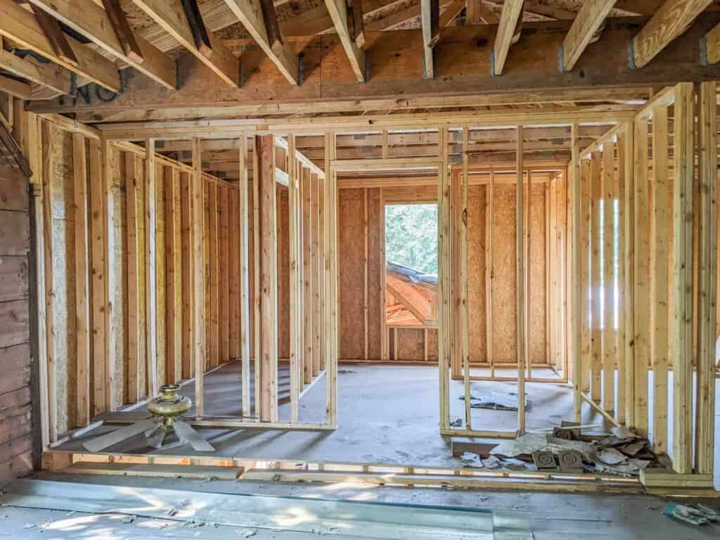 Old Farmhouse Addition During Photos - Our Vintage Bungalow