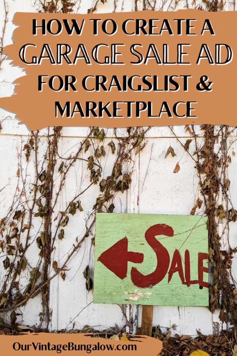 How to Create a Successful Garage Sale Ad (Craigslist and Marketplace ...