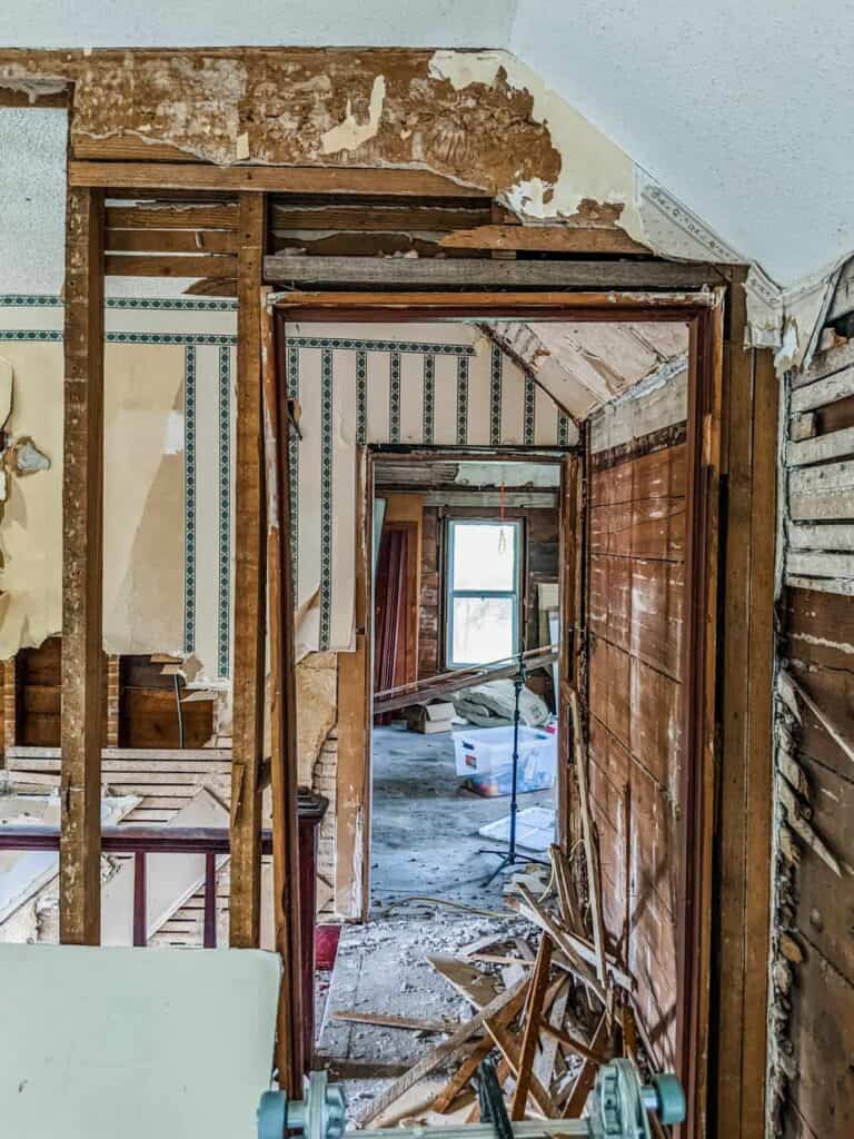 Tearing out Farmhouse Wall and Ceiling Lath and Plaster · Our Vintage ...