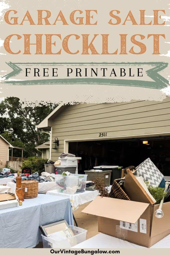 Ultimate Free Garage Sale Checklist and Successful Tips - Our Vintage ...
