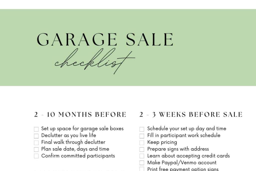 Ultimate Free Garage Sale Checklist and Successful Tips - Our Vintage ...